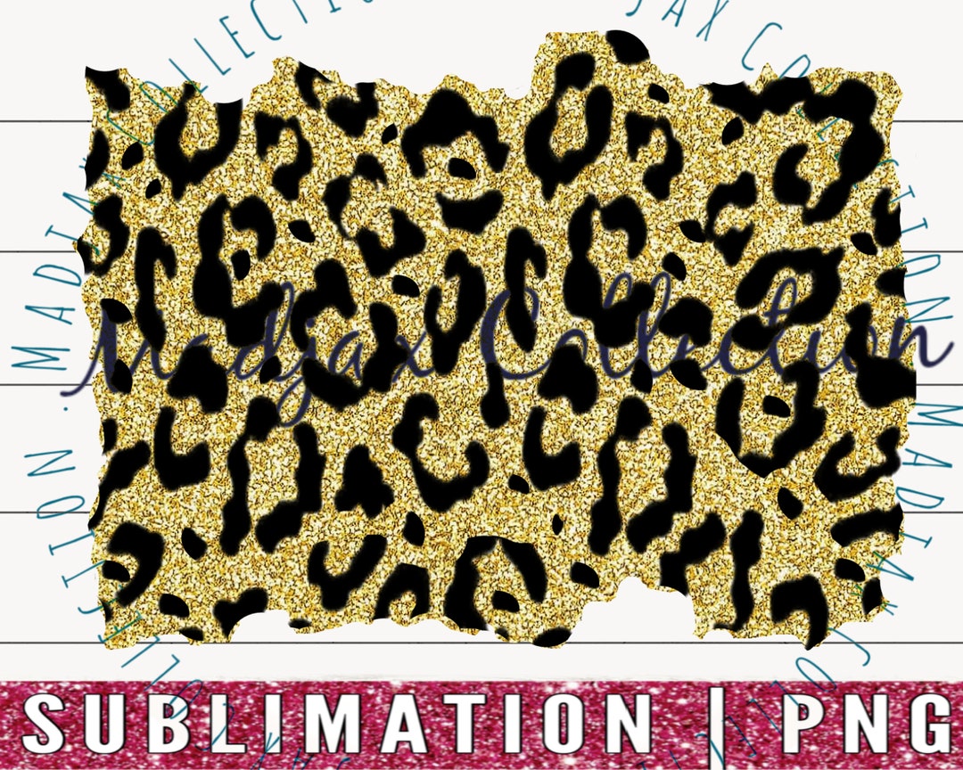 Gold and Black, Leopard PNG, Sublimation Background, Glitter Graphic ...