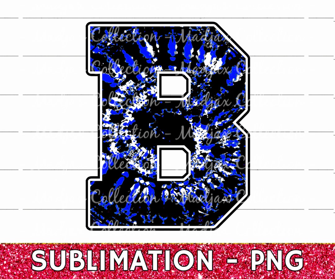 Varsity Letter B, Spirit Shirt Design, Sublimation Print, Tie Dye PNG ...