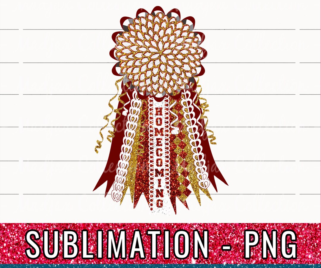 Senior Homecoming Mum, White Maroon & Gold, Spirit PNG, Sublimation ...