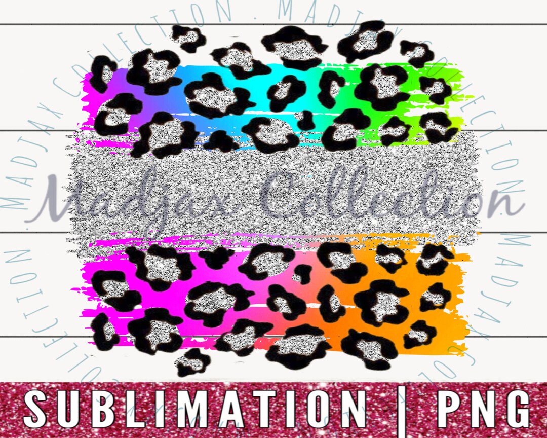 Rainbow Silver Leopard Sublimation, LGBTQ Background, Brush Stroke PNG ...