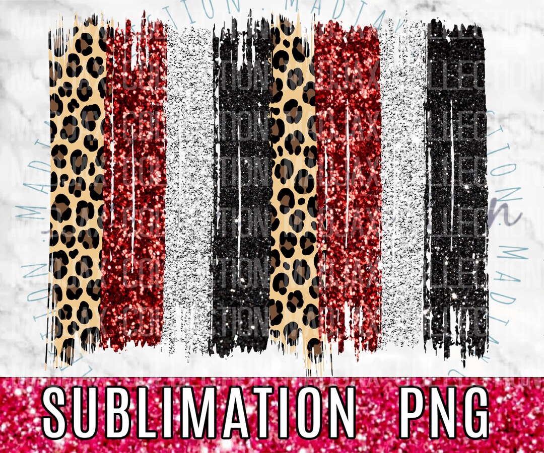 Maroon and Black Brush Stroke, Sublimation PNG, Leopard, Silver Glitter ...