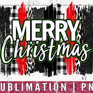 Merry Christmas, Sublimation PNG, 4 Files Bundle, Buffalo Plaid ...
