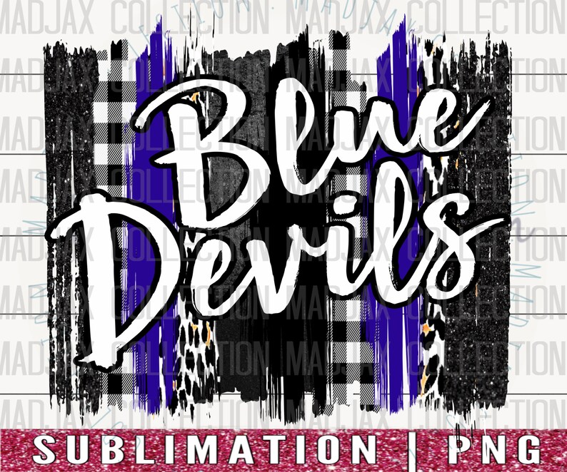 Blue Devils Spirit Shirt, Sublimation PNG, Royal Blue and Black, High ...