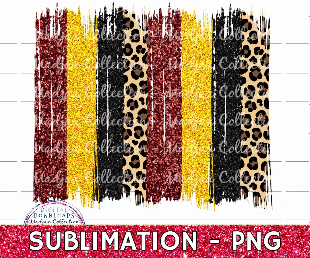 Leopard Glitter Brush Stroke PNG: Maroon & Gold Sublimation (digital ...