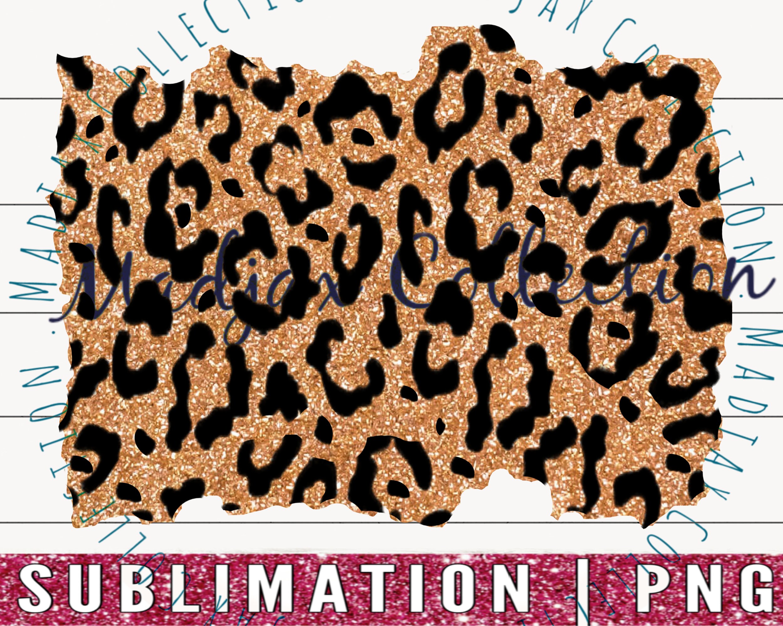 Rose Gold Leopard PNG Sublimation Background Glitter | Etsy