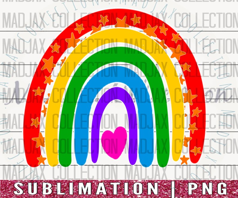 Rainbow Sublimation Design PNG Stars Classic Rainbow - Etsy