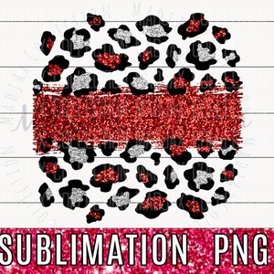 Leopard Brush Stroke, Red & Silver, Sublimation PNG File, Heat Transfer ...