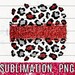 Leopard Brush Stroke, Red & Silver, Sublimation PNG File, Heat Transfer ...