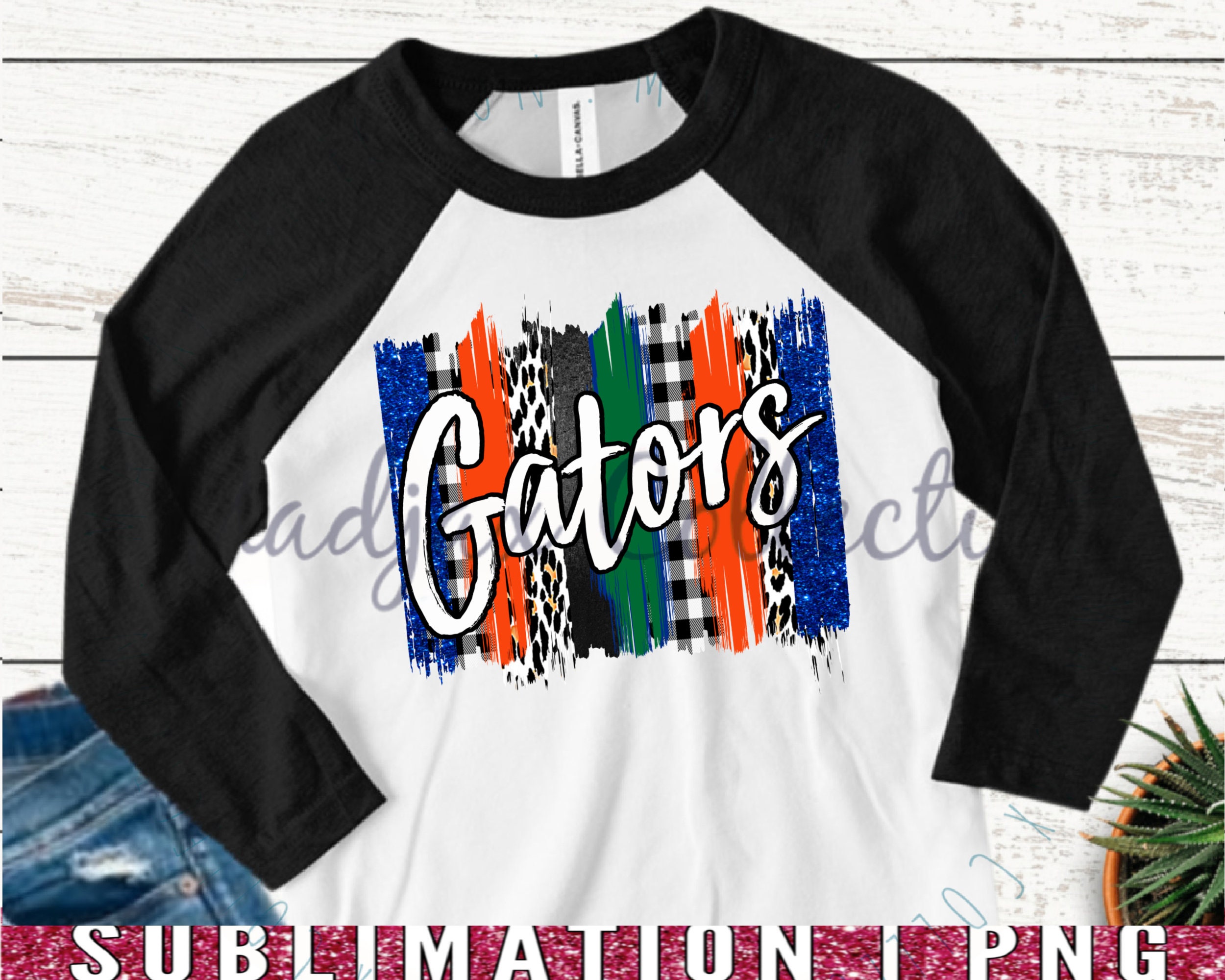 Gators Sublimation PNG Blue Green Orange Cheetah Glitter | Etsy