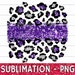 Purple & Silver Leopard Square, Brush Stroke, PNG File, Sublimation ...