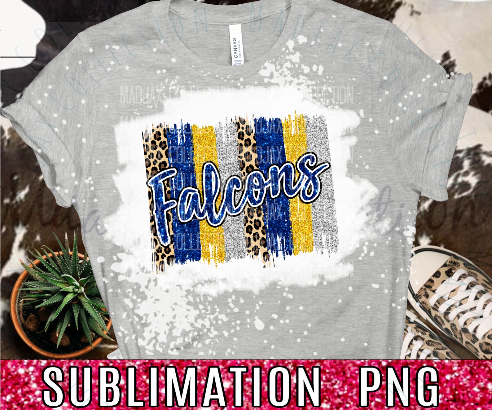 Falcons School Spirit Shirt, Sublimation PNG, Leopard, Instant Download ...
