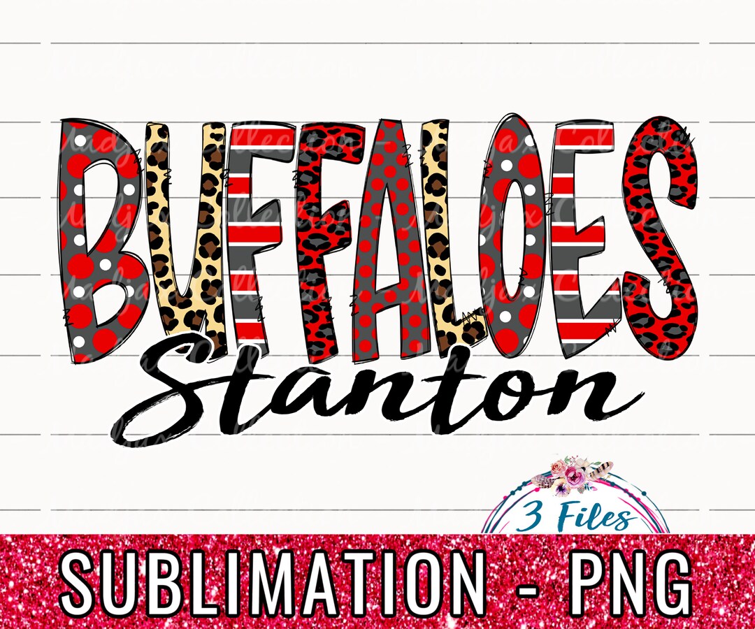 Stanton Buffaloes Spirit Shirt PNG: Bubble Letters Sublimation Design ...