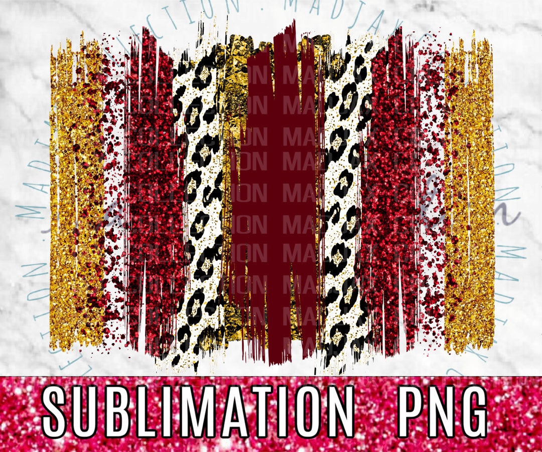 Maroon Gold Brush Stroke Leopard Glitter Sublimation Design (PNG) - Etsy