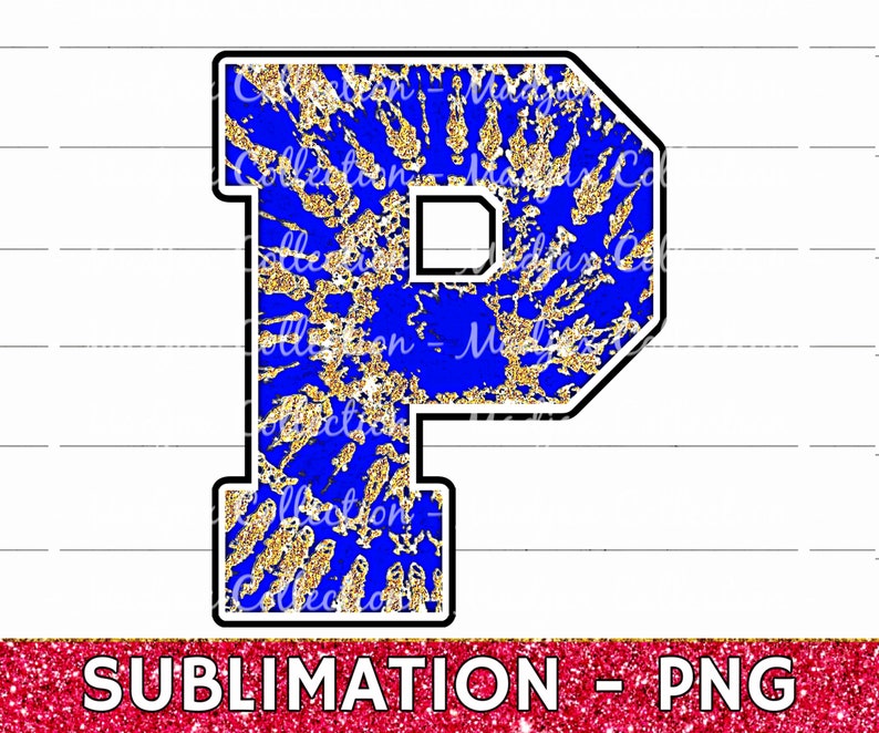 Varsity Letter P Sublimation Print PNG Digital File Blue & - Etsy
