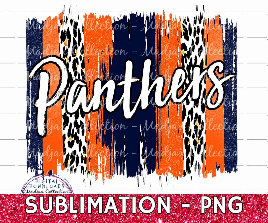Team Panthers Brush Stroke Design, Sublimation, PNG File, Digital ...