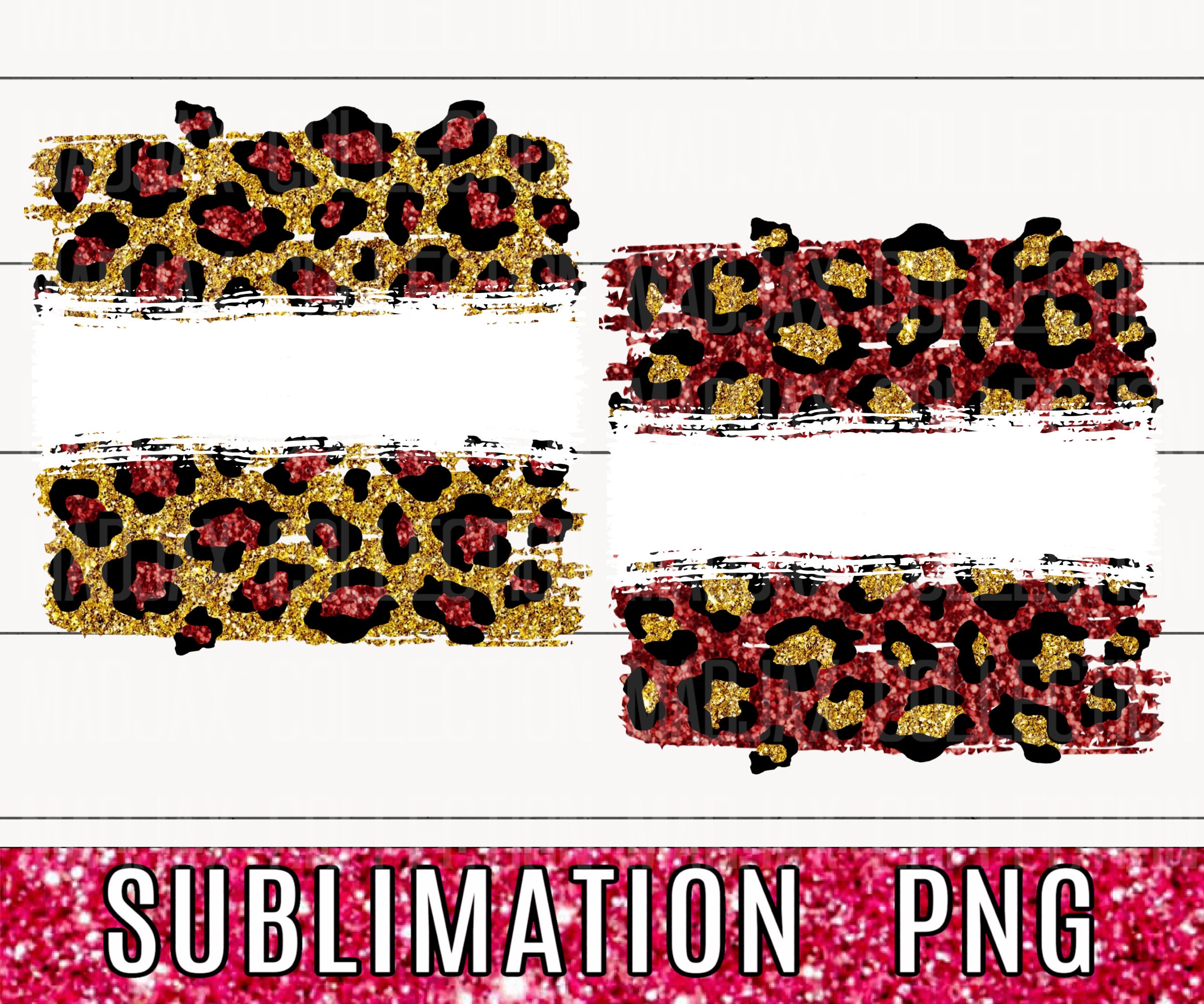 Maroon & Gold Leopard Print Bundle 6 Sublimation PNG Files | Etsy