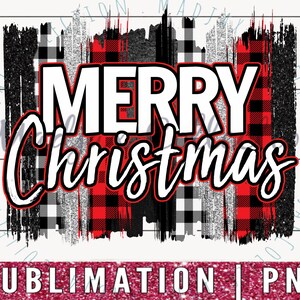 Merry Christmas, Sublimation PNG, 4 Files Bundle, Buffalo Plaid ...