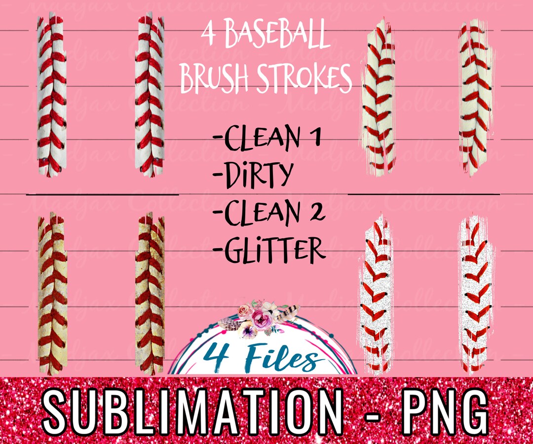 Baseball Stitches Brush Stroke PNG, Baseball Sublimation, Dirty Vintage ...