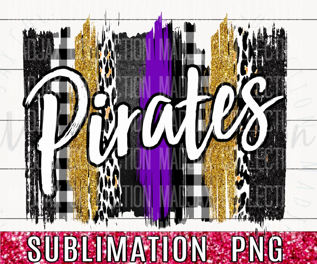 Pirates Brush Stroke, Sublimation PNG, Leopard, Football Mom, Team ...