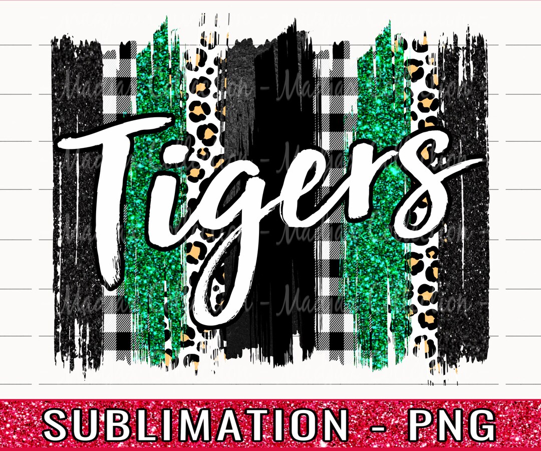 Green Tigers Brush Stroke - Tigers Spirit Shirt PNG, Leopard Brush ...