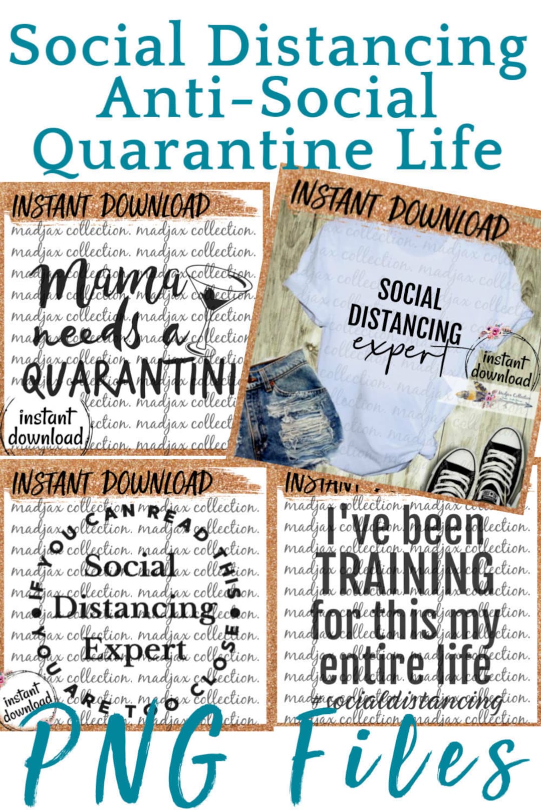 Funny Anti-social Bundle, Sublimation, PNG Files, Social Distance ...