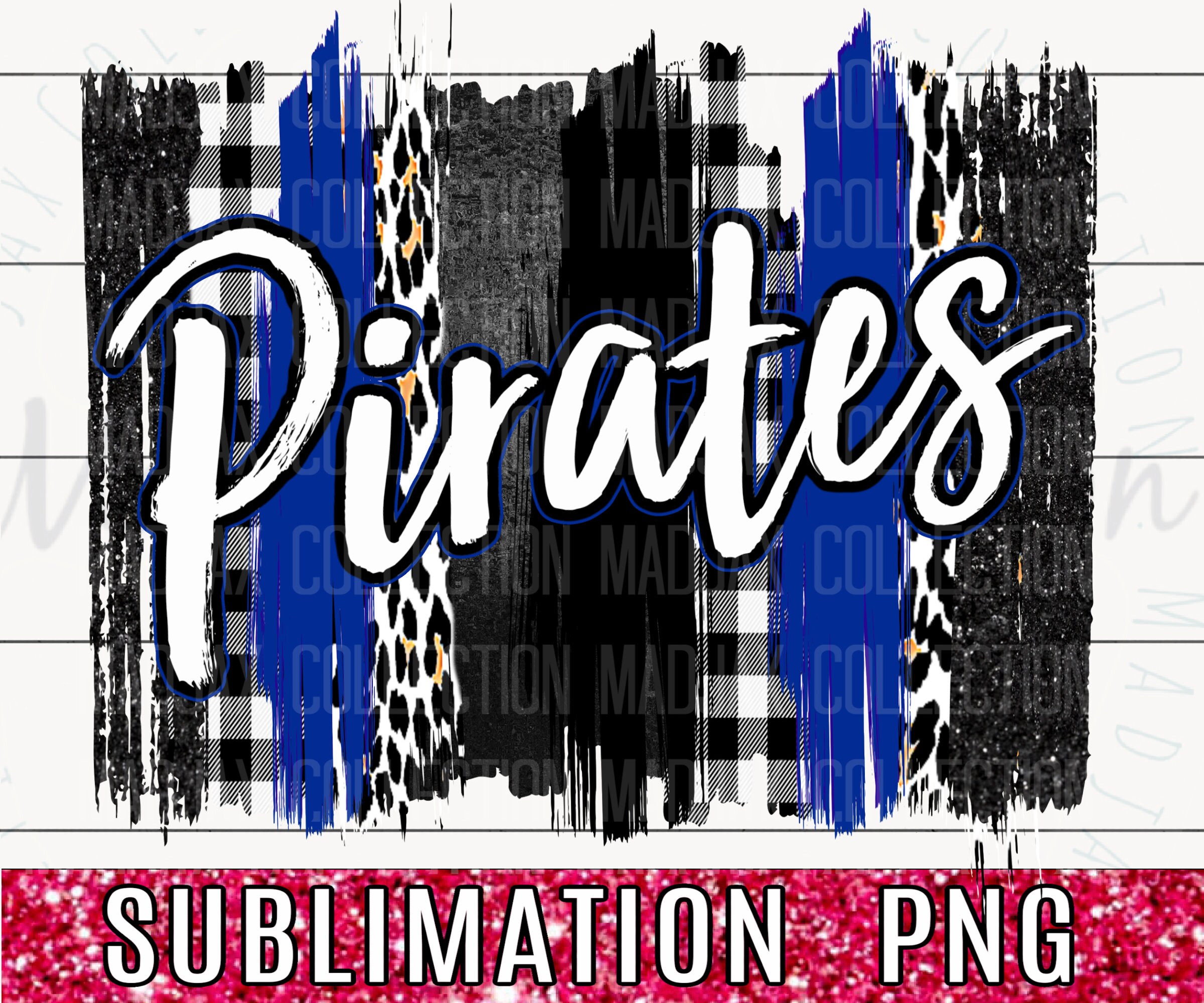 Royal Pirates Sublimation PNG Leopard Print Brush Stroke | Etsy