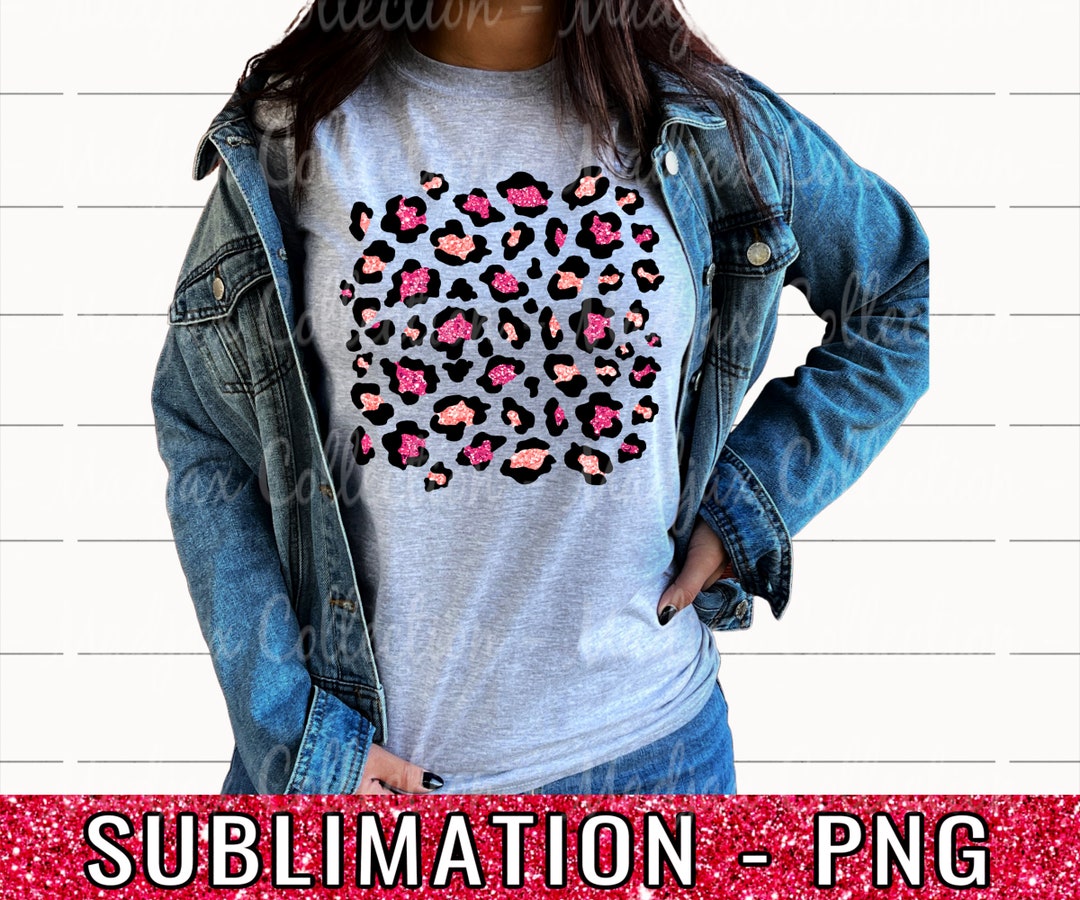 Pink & Light Pink Leopard Print, Pink Leopard PNG, Glitter Leopard ...