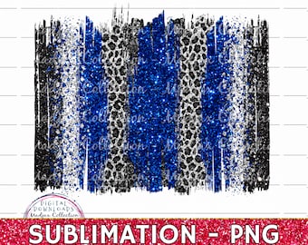Navy Blue & Silver Brush Stroke Design Sublimation Print PNG | Etsy