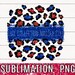 Leopard Brush Stroke, Red & Blue, Sublimation PNG, 2 Files, Bundle ...