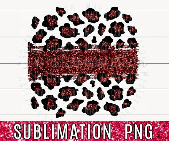 Leopard Sublimation Maroon & Black Background Brush Stroke - Etsy