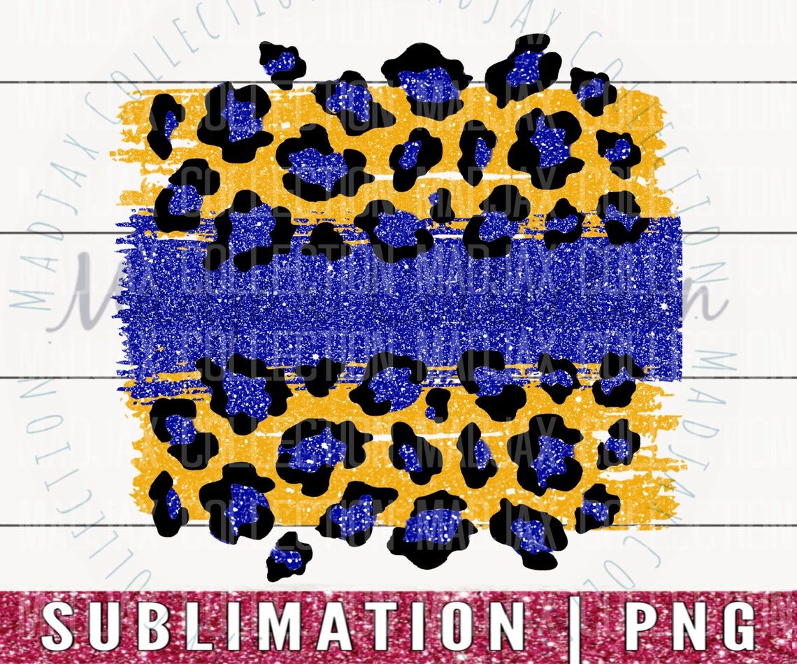 Leopard Sublimation Yellow Gold & Blue Football Team - Etsy