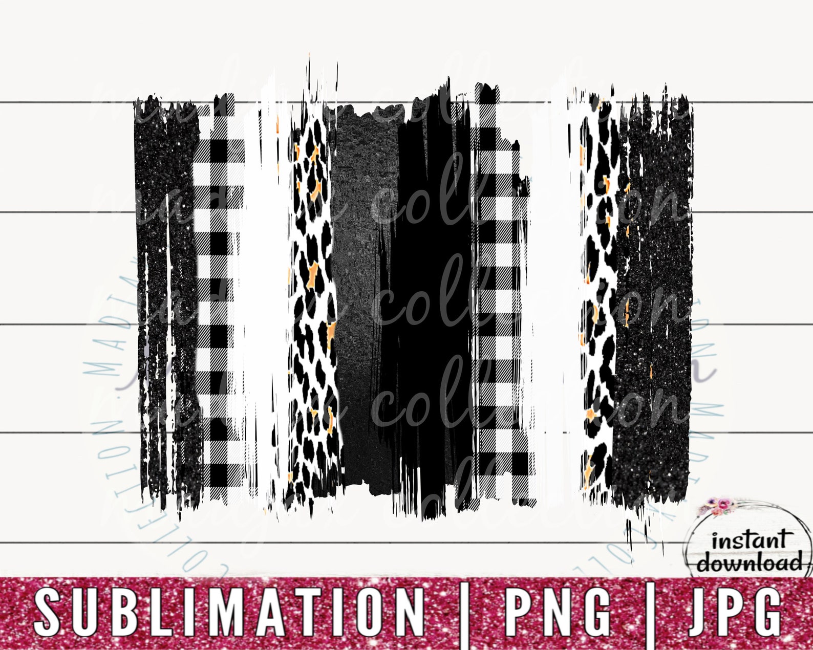 Black & White Brush Stroke PNG Sublimation Brush Stroke - Etsy