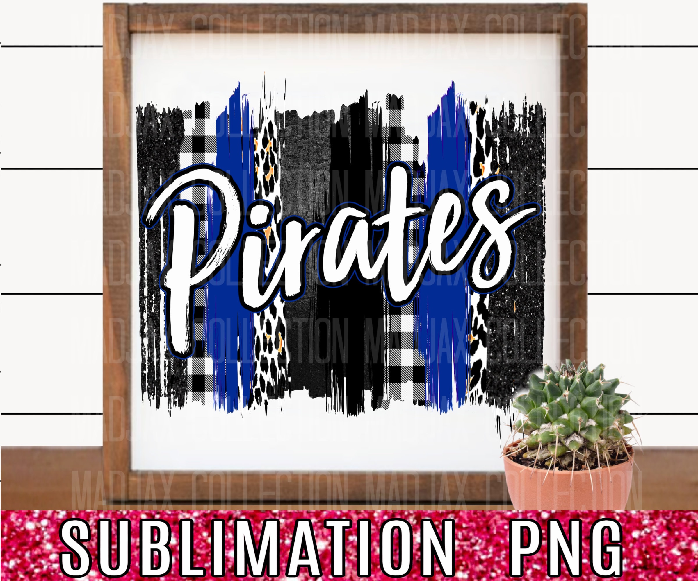Royal Pirates Sublimation PNG Leopard Print Brush Stroke | Etsy