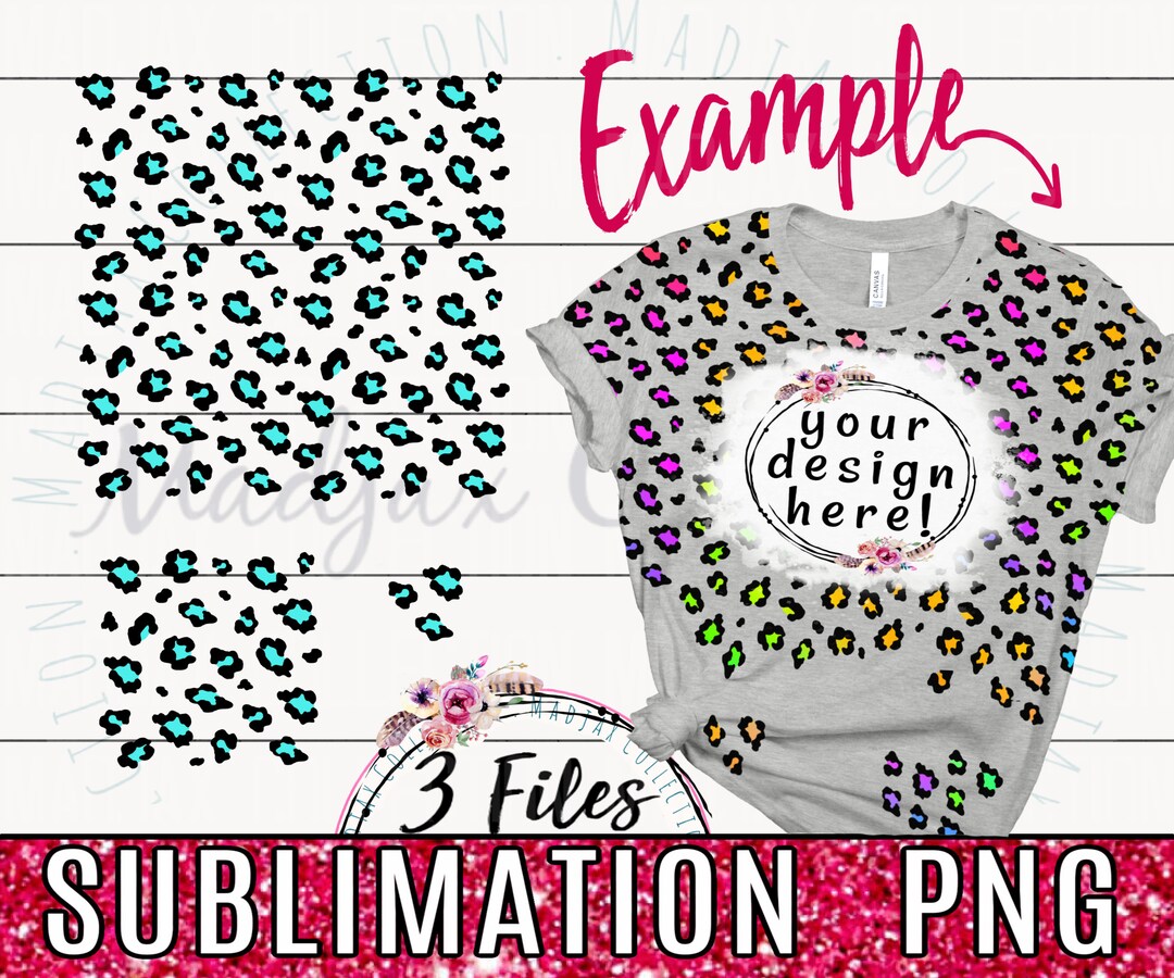 Leopard Print Bundle Sublimation Design PNG Files Aqua - Etsy