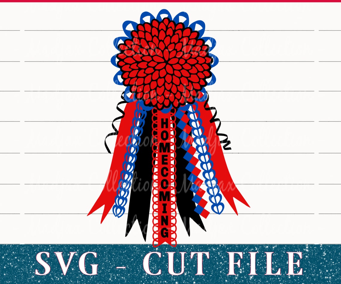Homecoming Mum, SVG Cut File, HTV, Heat Transfer, Changeable Colors ...
