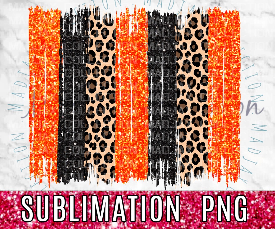 Orange & Black Leopard Brushstroke, PNG Sublimation, Brush Stroke ...