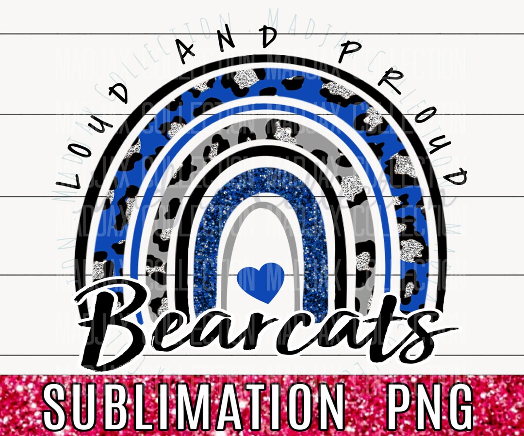 Rainbow Sublimation PNG, Team Bearcats, Blue Leopard, Digital Download ...
