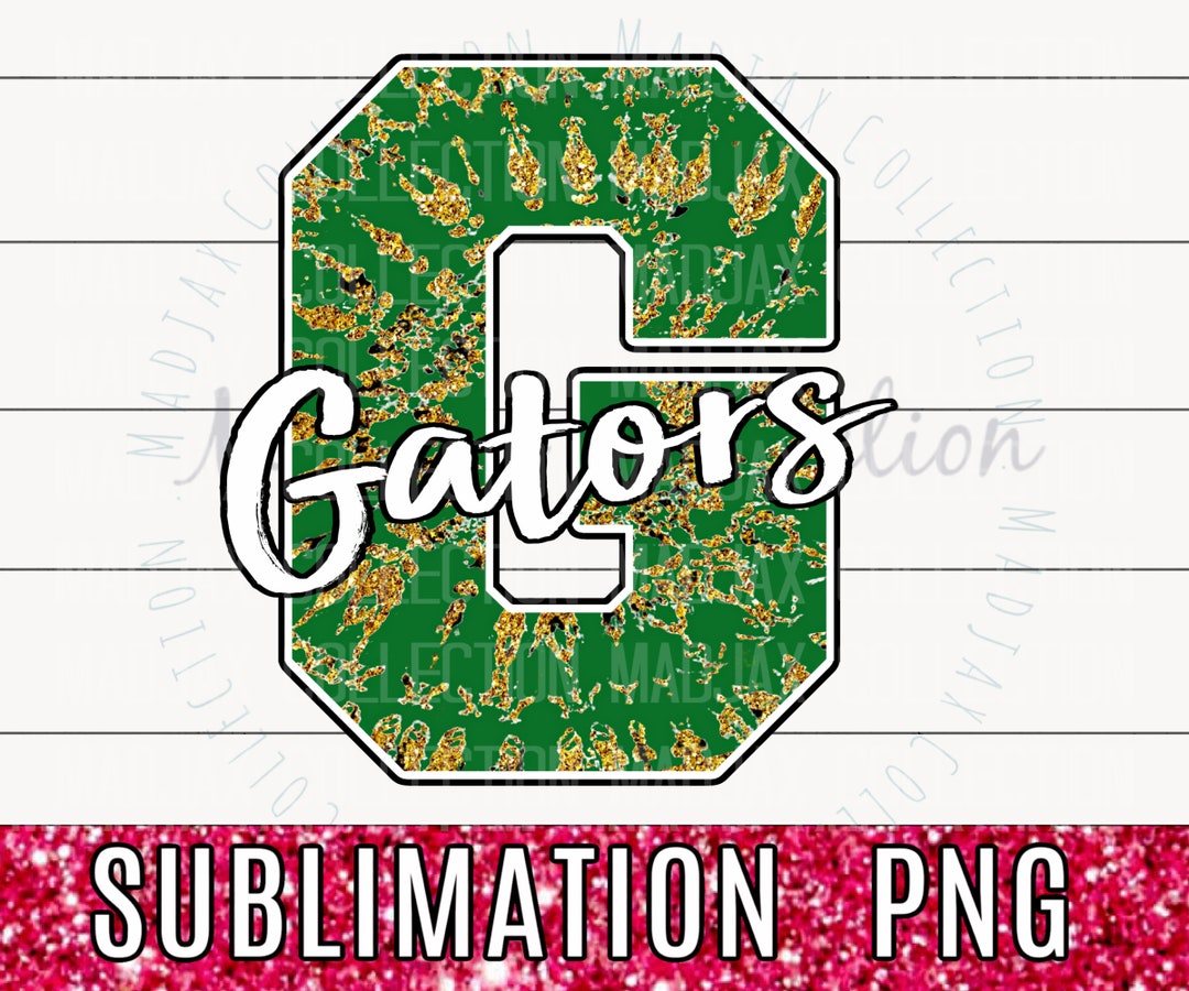 Gators Spirit Shirt PNG, Sublimation Design, Green & Gold Tie Dye ...