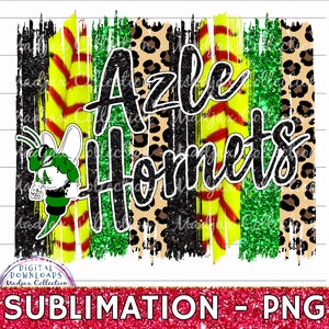 2 Files, Team Hornets, Sublimation, PNG File, Brush Stroke, Softball ...