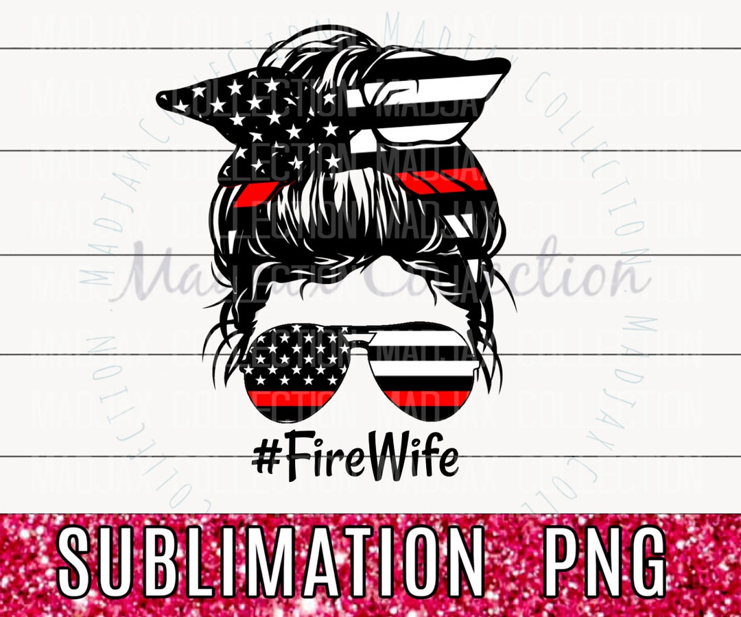 Red Line Messy Bun, Sublimationsdruck PNG, Heat Transfer Design, Druck ...