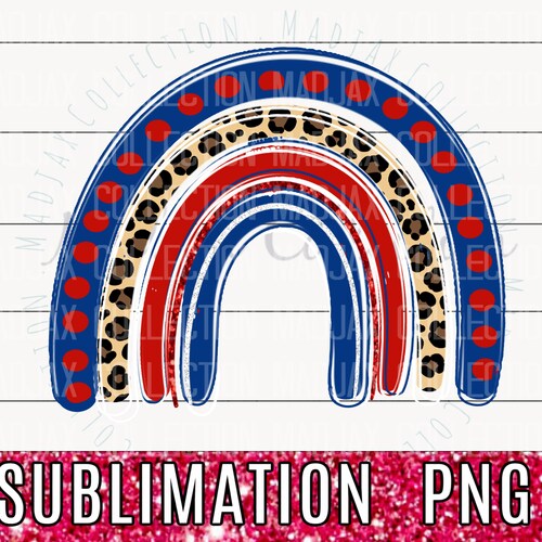 Red and Blue Leopard Sublimation Background - Etsy