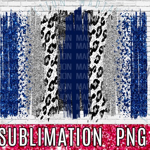 Navy Blue & Silver Brush Stroke Design Sublimation Print PNG - Etsy