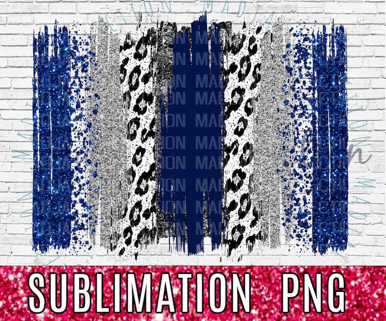 Navy Blue & Silver Brush Stroke Design Sublimation Print PNG - Etsy