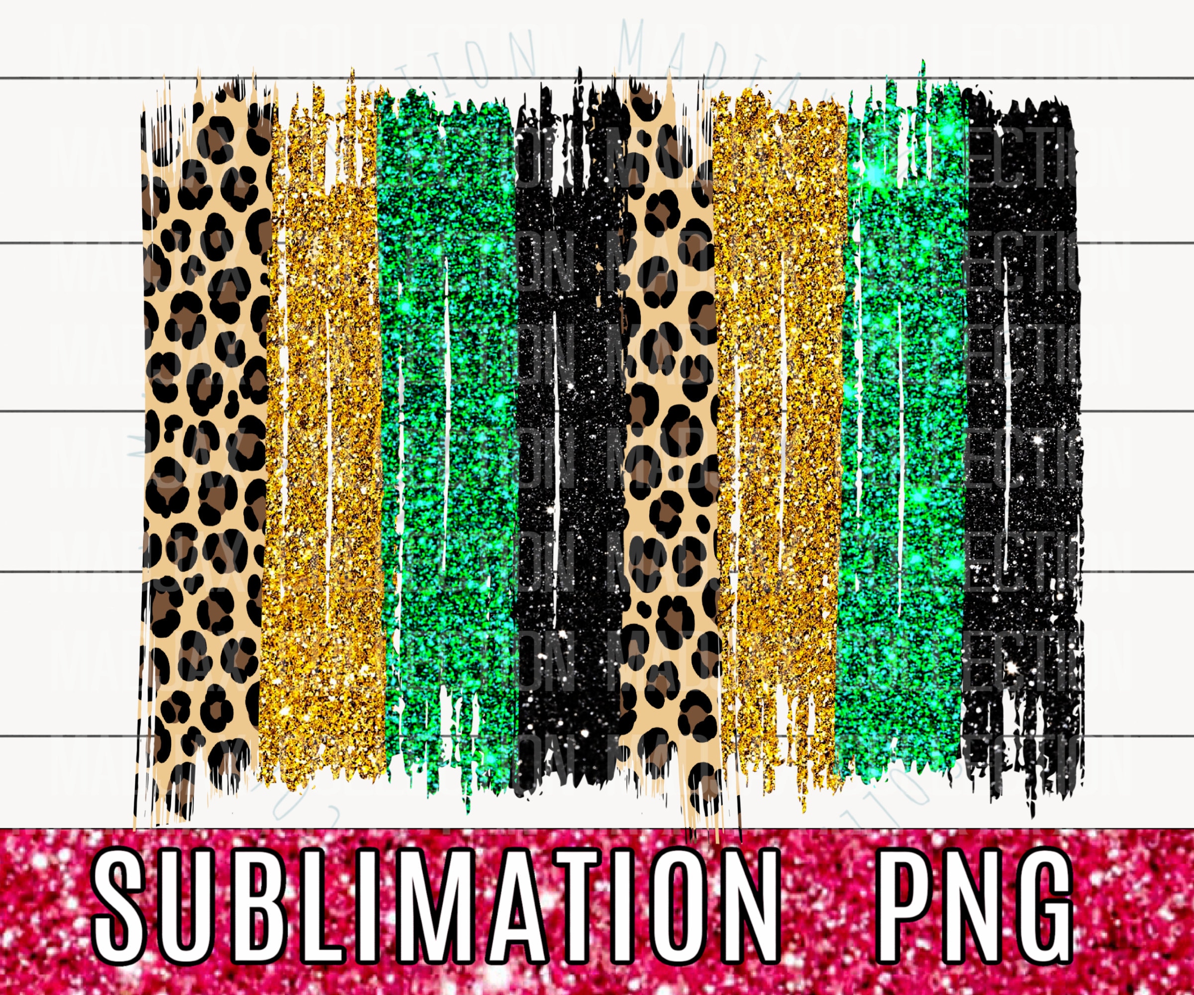 Leopard Brush Stroke PNG Sublimation Team Colors Green | Etsy