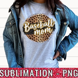Yellow Baseball Mom PNG, Leopard Circle, Baseball Sublimation Design ...