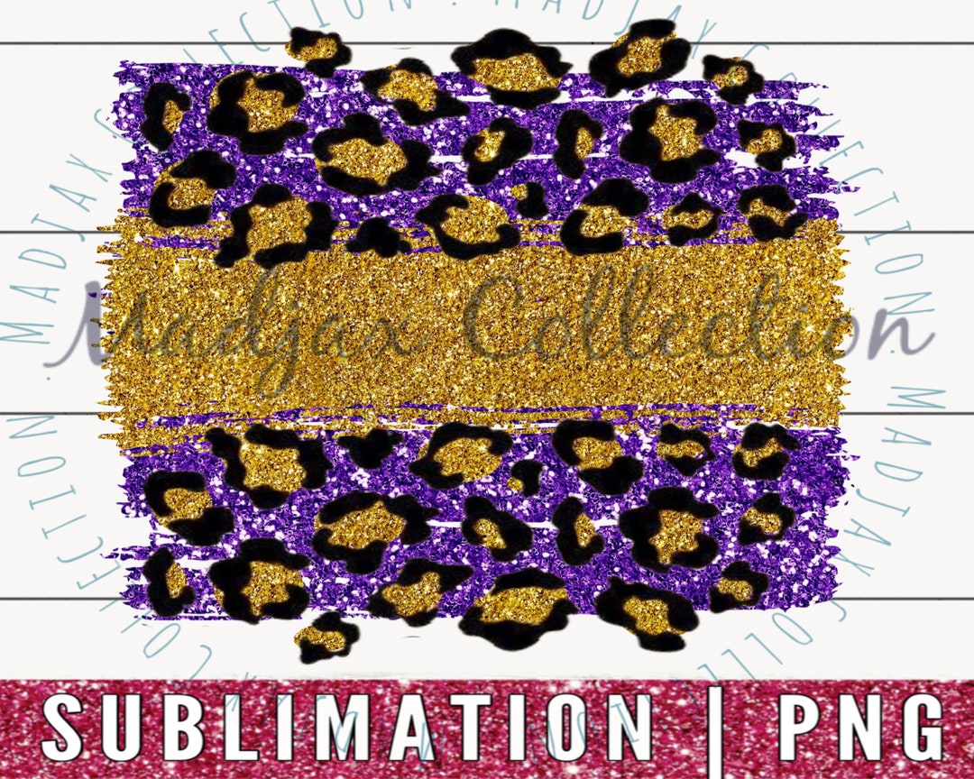 Leopard Sublimation, Purple & Gold, School Colors, Background, Brush ...