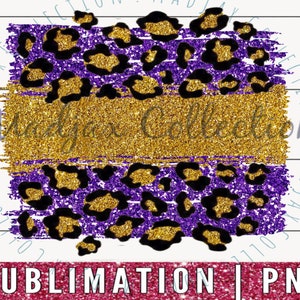 Leopard Sublimation, Purple & Gold, Bridal Squad Background, Brush ...