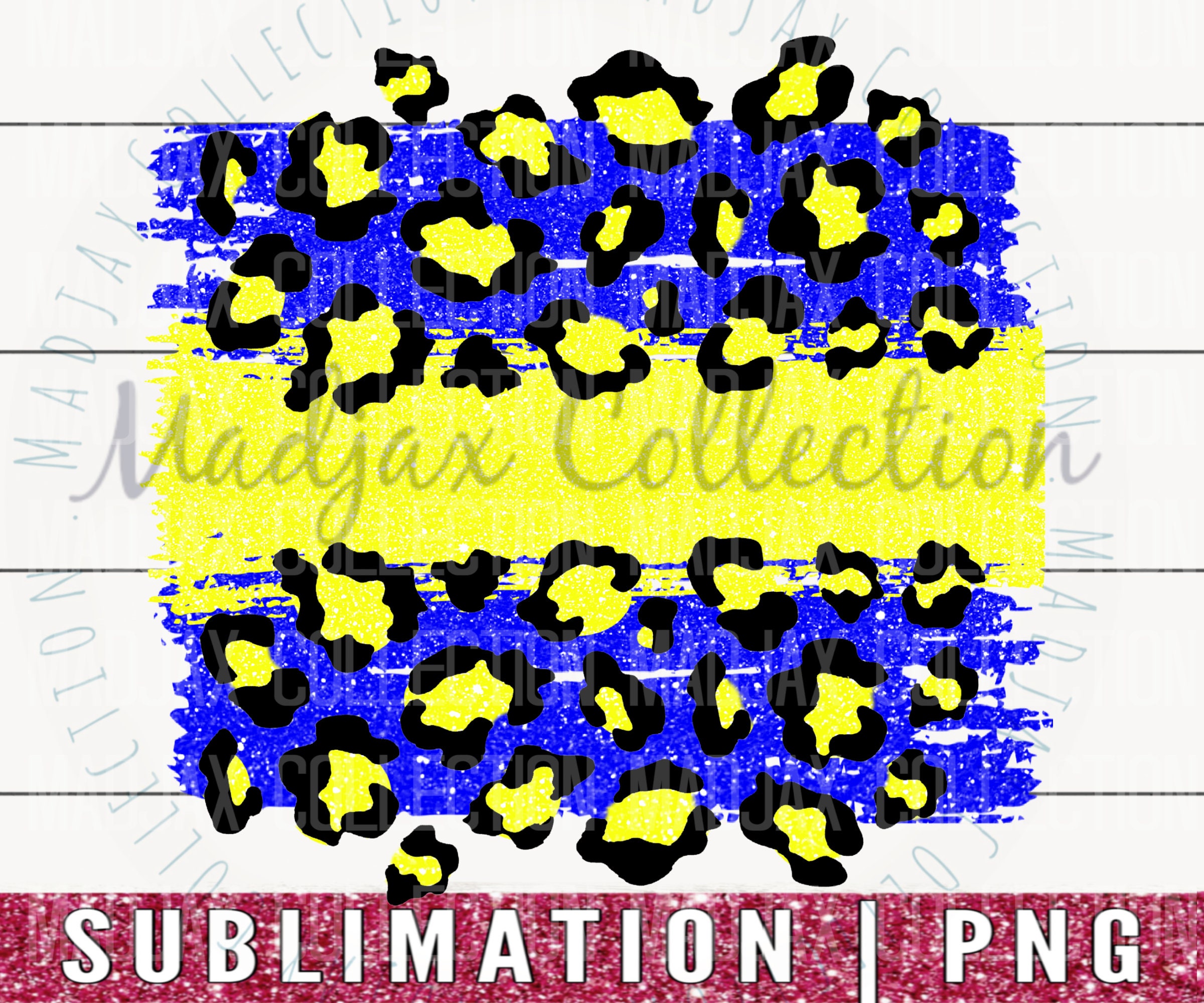 Leopard Sublimation, Sunny Yellow & Blue, Football Team Background ...
