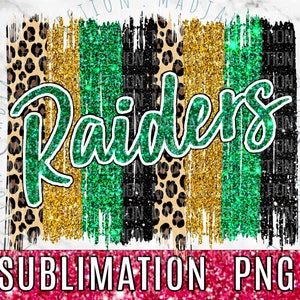 Raiders Brush Stroke, Sublimation PNG, Team Colors Green & Gold ...