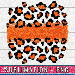Orange Leopard Square Brush Stroke, Sublimation Print, PNG File ...
